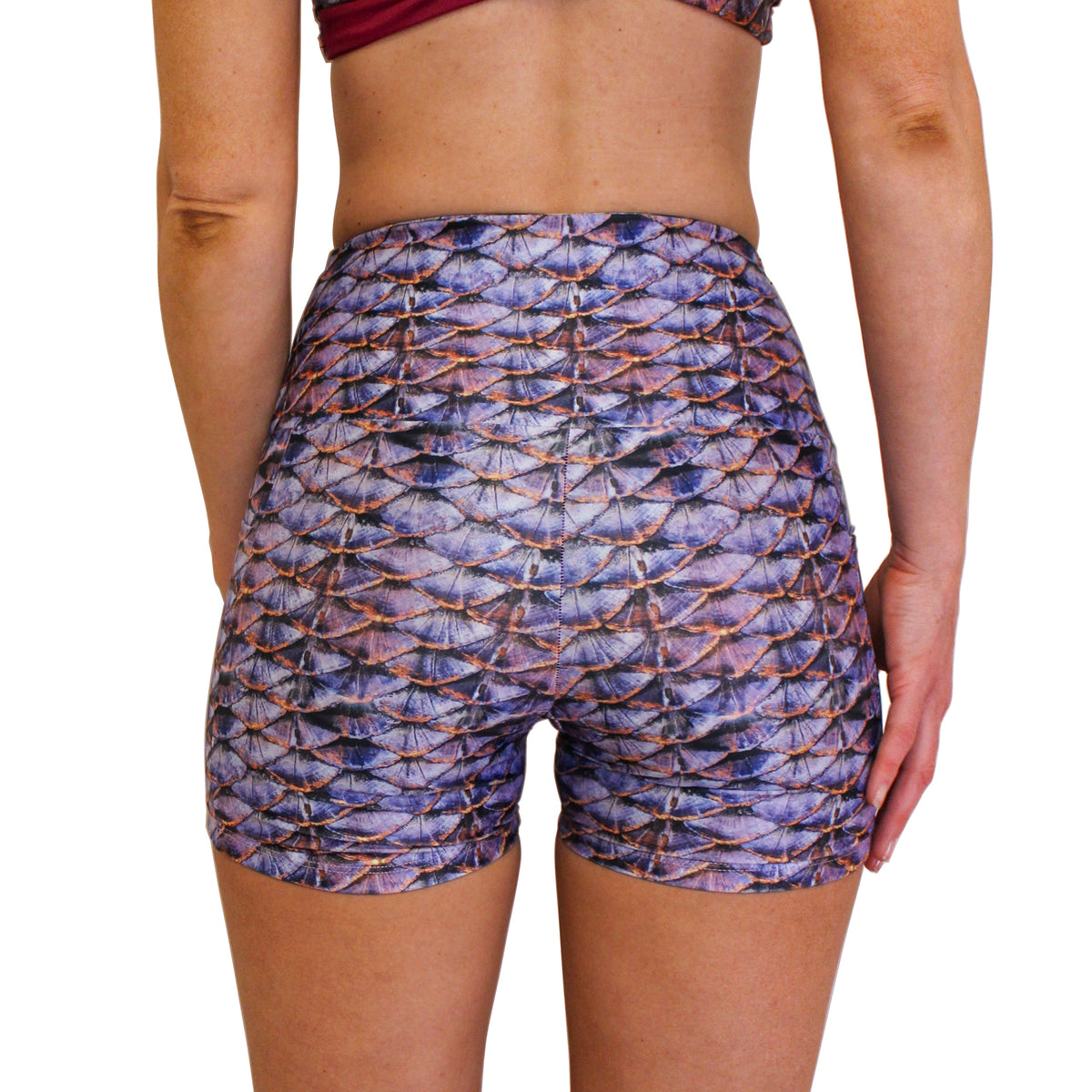 Purple Mermaid Scales Sustainable Side Pocket Shorts | Sustainable ...